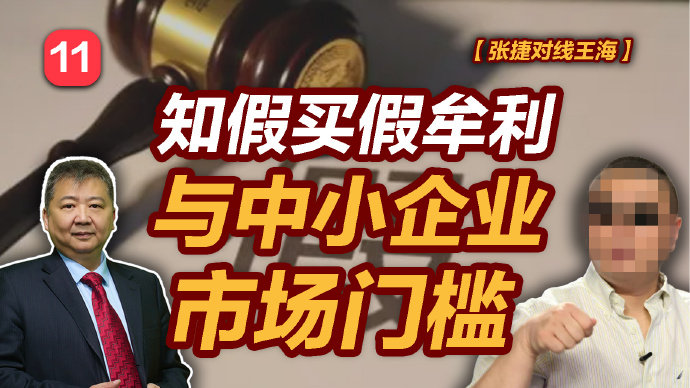 【张捷对线王海之十一】知假买假牟利与中小企业市场门槛 | 知假买假【张捷财经观察】
