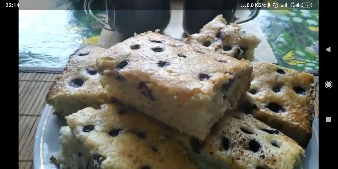 Пирог на кефире  с ягодами.