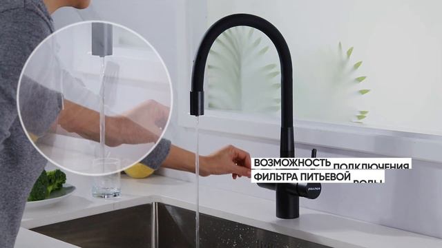 Смеситель для кухни под фильтр с гибким изливом SALIX