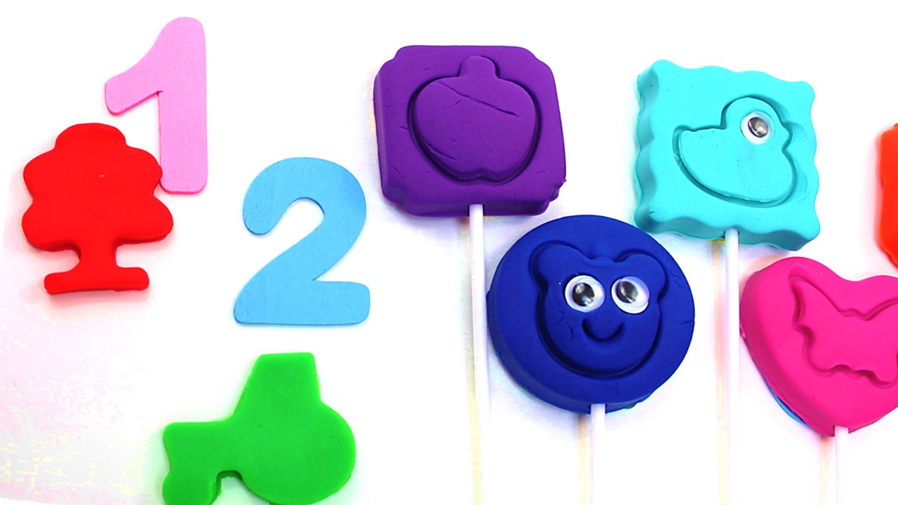 Развивающее видео для маленьких Учим цифры и цвета, лепим из пластилина