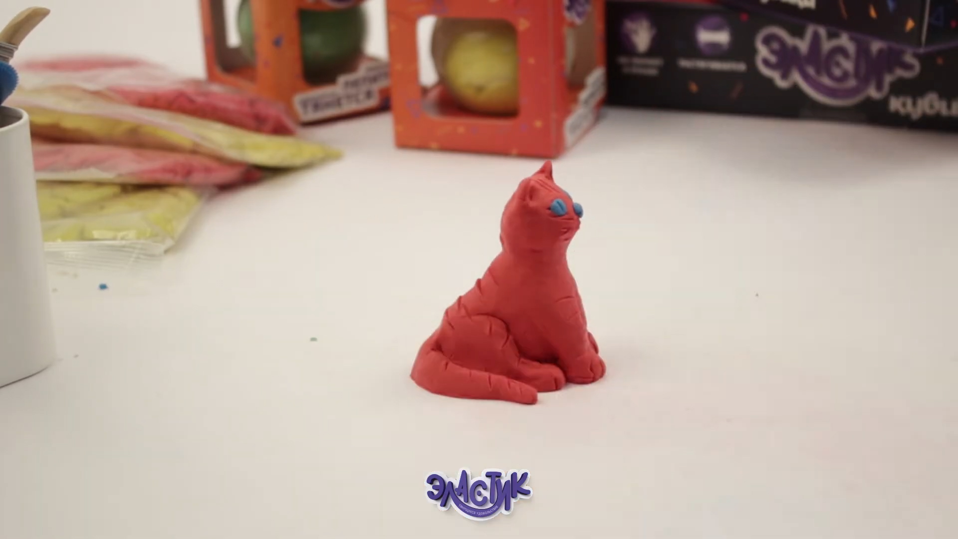 Масса для лепки Эластик. Лепка котика.