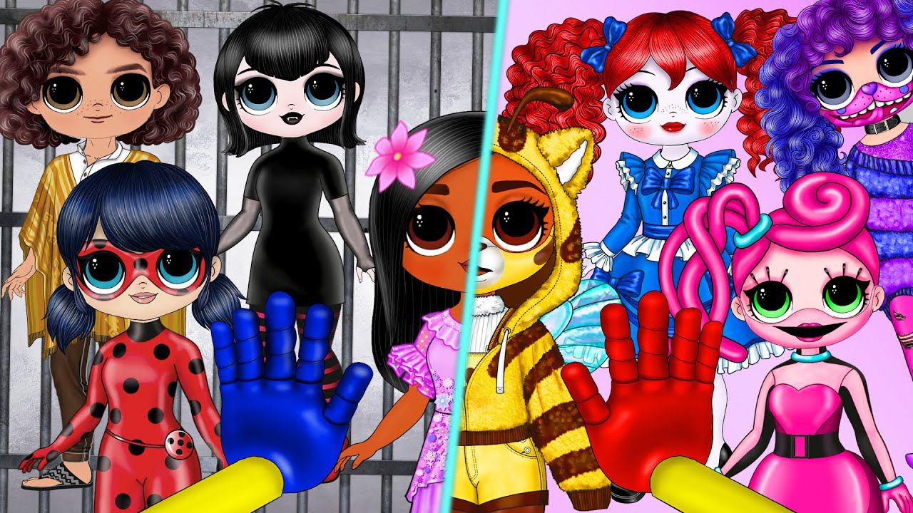 Маринетт Леди Баг, Эльза, Мэвис, Харли Квинн, Изабела становятся героями Поппи Плэйтайм