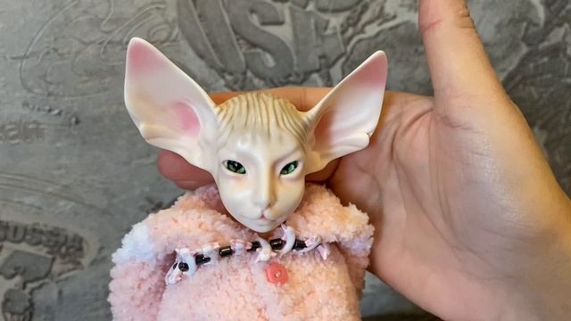 Новый комбинезон кигуруми для куклы кошки. Сфинкс