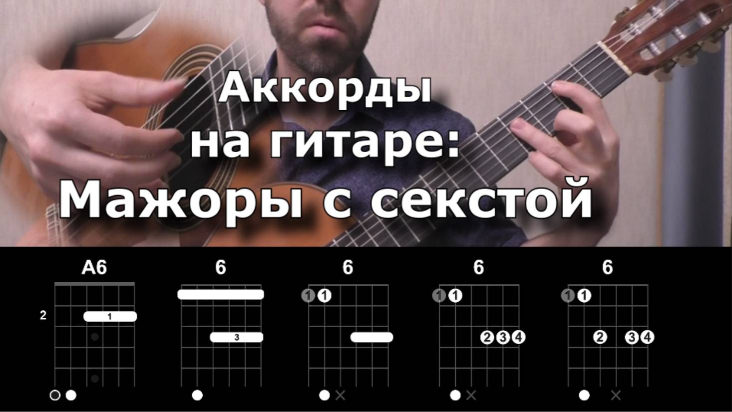 Мажоры с секстой на гитаре (система CAGED)
