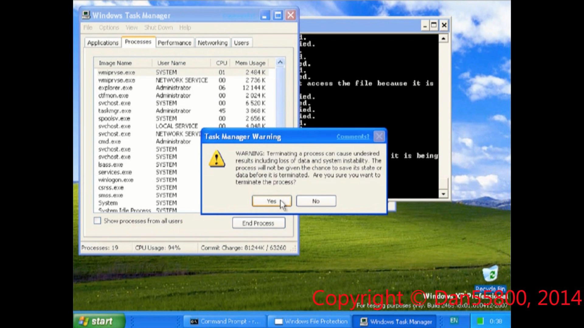 Уничтожение Windows Whistler build 2465