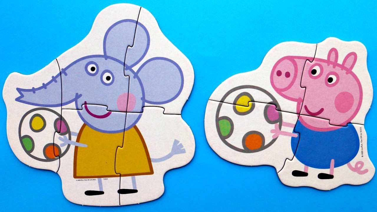 Пазл Свинка Пеппа ее друг слоненок - собираем пазлы для детей | Polinka-Vitaminka