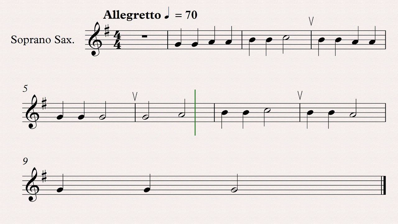 рнп "Как под горкой, под горой"- видеоминусовка для саксофона-сопрано, темп 70
