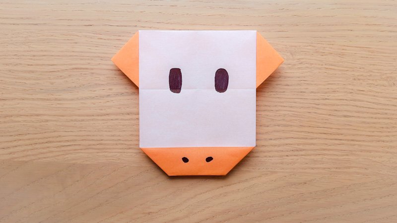 Оригами корова | Мордочка коровы из бумаги