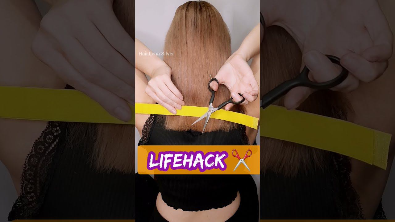 Lifehack✂️Стрижка волос с липучкой. Кончики волос. Lifehack hairdresser #shorts