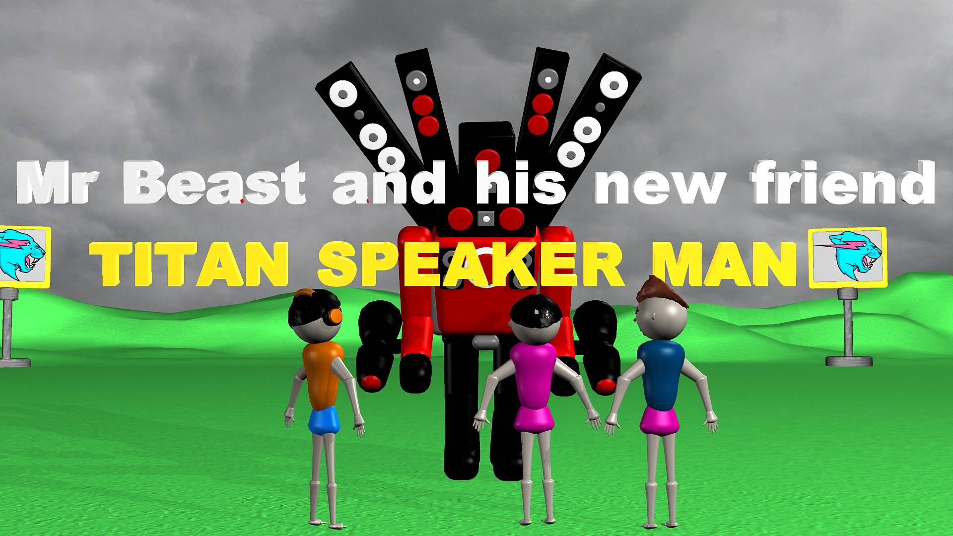 Мистер Бист и его друг  Titan Speaker Man! #MrBeast #Skibiditoilet #TitanSpeakerMan