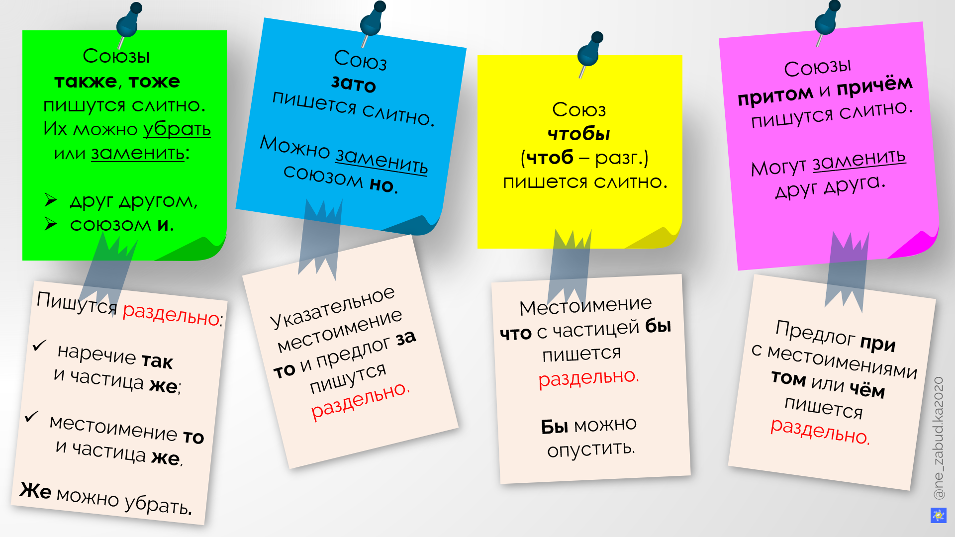 Зато или за то? Тоже или то же? Чтобы или что бы? Причём или при чём? Как правильно?