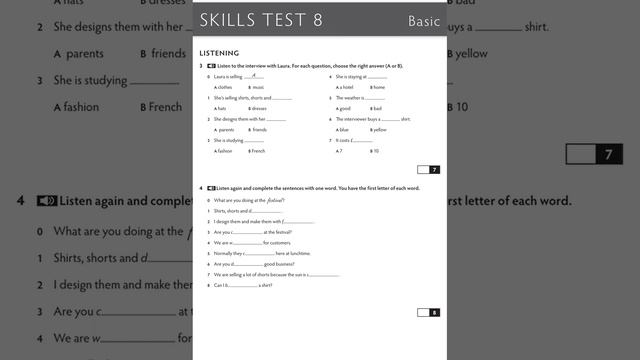 Подростки, начальный уровень, аудирование 8