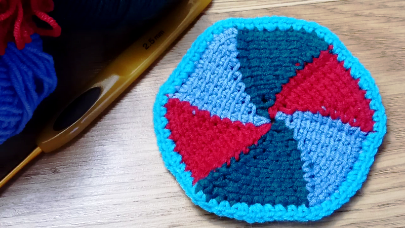 Тунисское вязание. Вяжем ПОДСТАВКУ под кружку обычным крючком