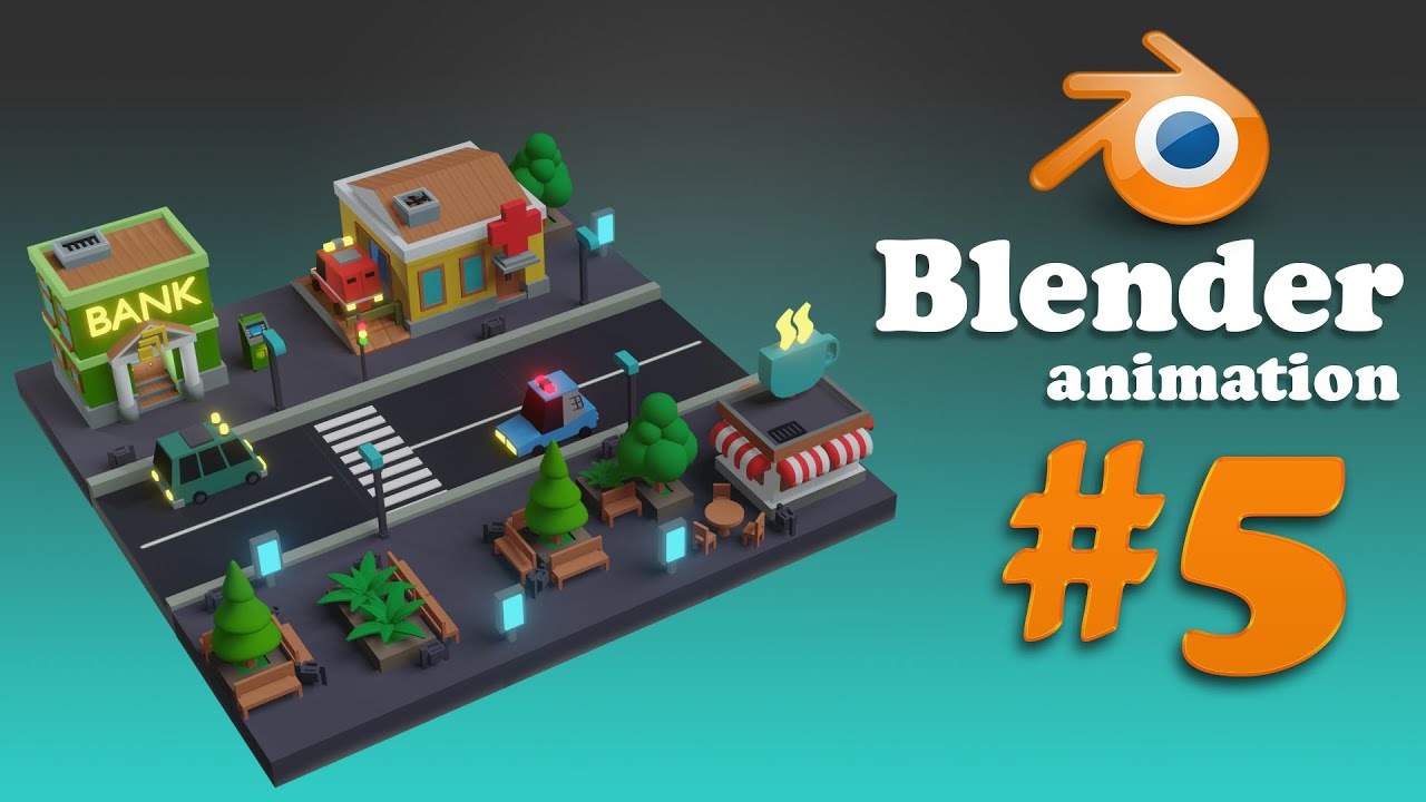 #5  Лоу поли моделирование игровых элементов локаций для  blender игр
