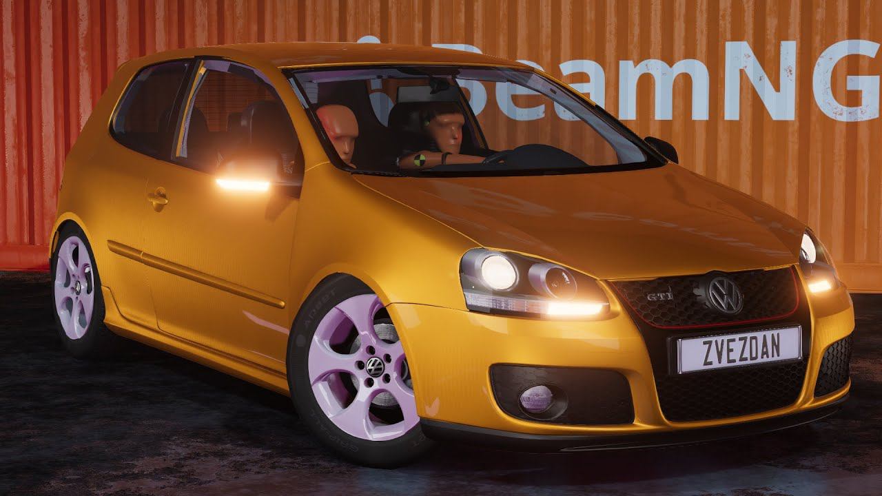 Volkswagen Golf GTI: необычный краш-тест с манекенами в BeamNG.drive