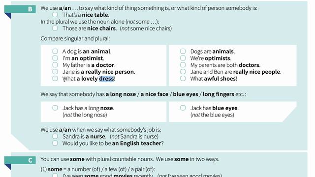 71. Indefinite article 'a', 'an', 'some'