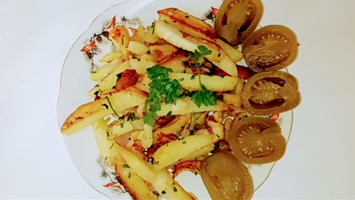 ОЧЕНЬ АРОМАТНАЯ ЖАРЕНАЯ КАРТОШКА С ЛУКОМ И ЧЕСНОКОМ
