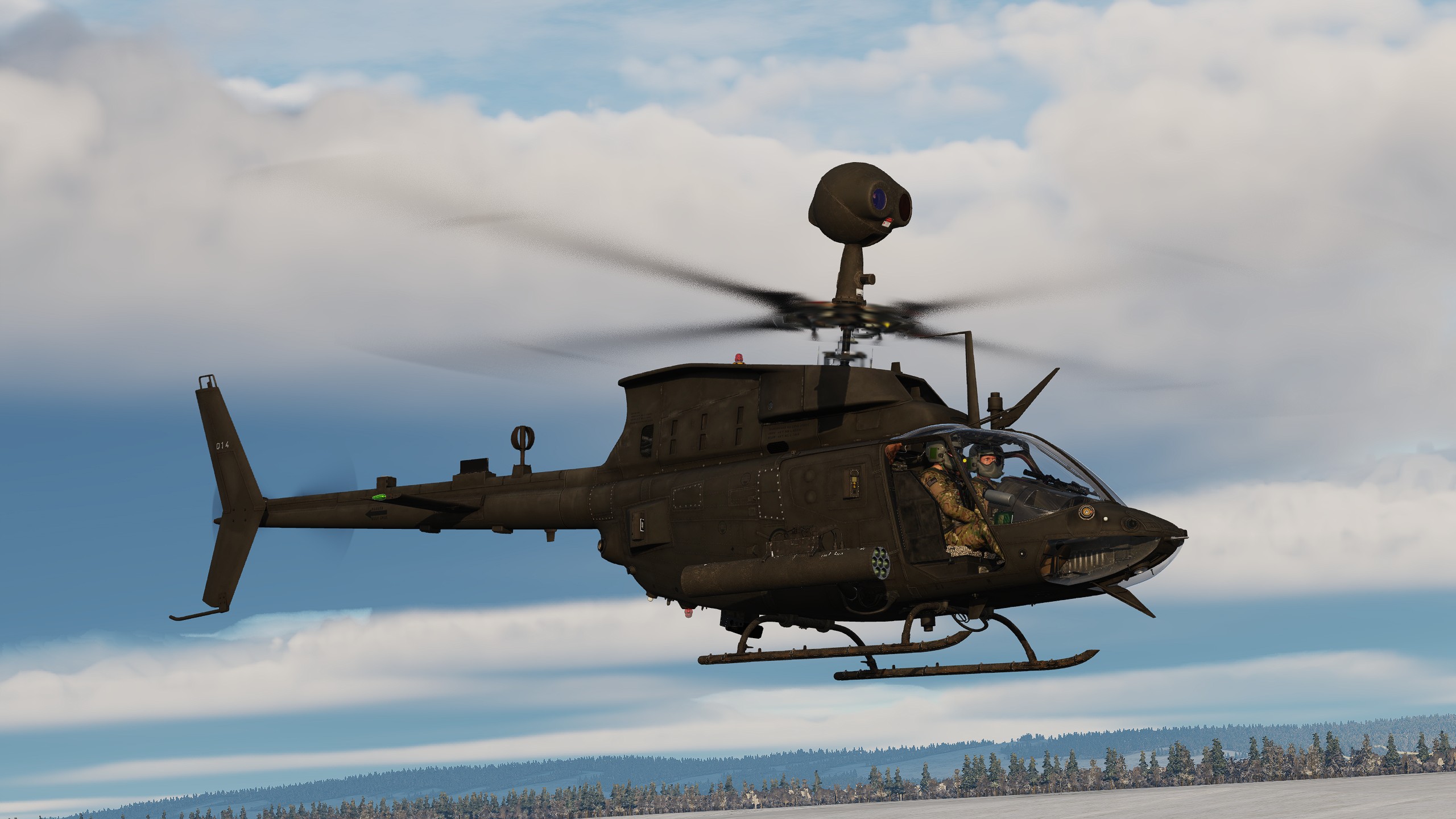 DCS OH-58D Kiowa Warrior. Запуск и взлет в DCS World.