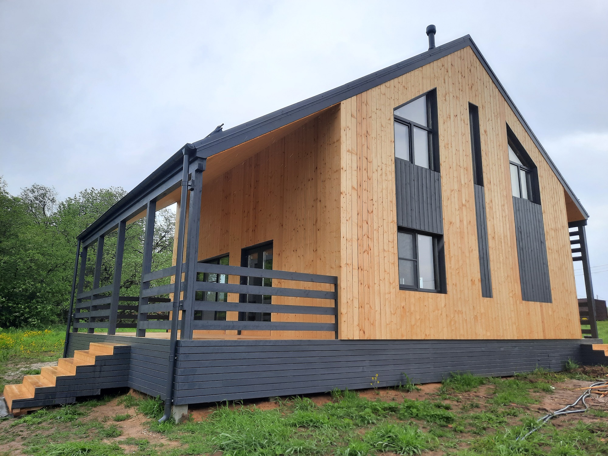 Внешняя отделка дома 170 кв.м. в КП Экоозеро.