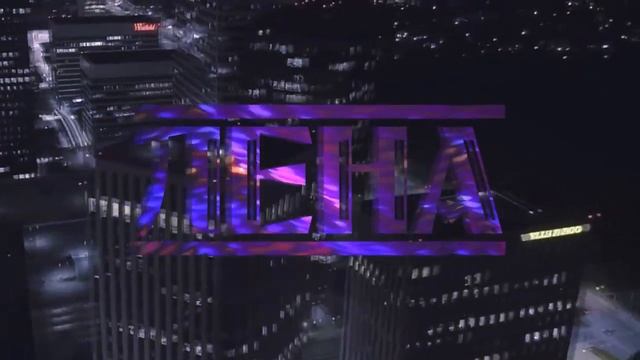 Красивое вступление к ролику. Имя Лена на фоне большого города