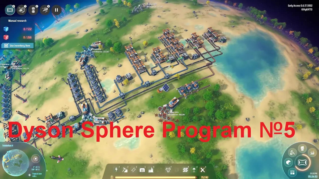 Добываем графен из огненного льда и улучшаем нашего Меха. Dyson Sphere Program №5