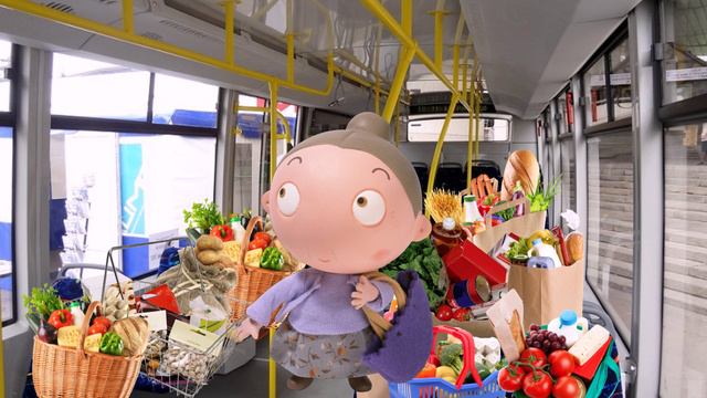 Старушка с покупками