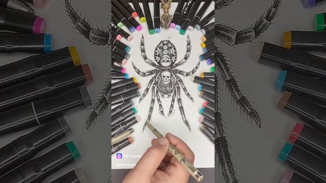 Тату эскиз паука