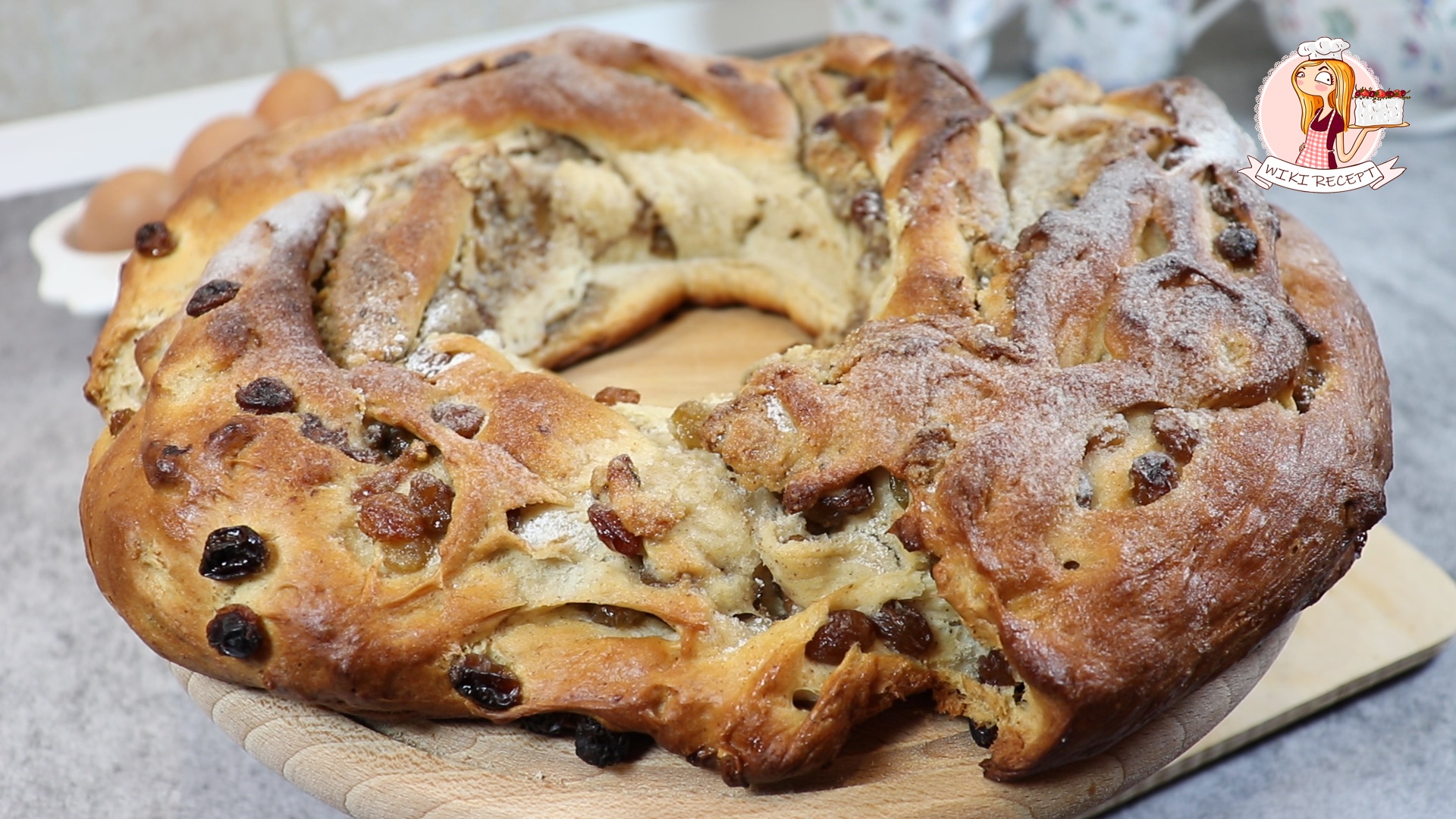 ПАСХАЛЬНЫЙ ВЕНОК с изюмом и ореховым кремом. Бесподобная выпечка на Пасху