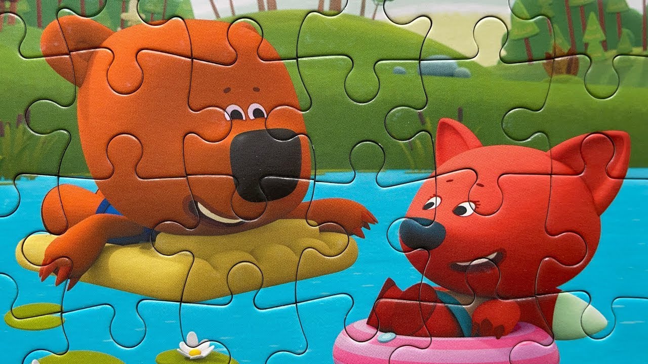 Пазл Ми-Ми-Мишки, На речке - собираем пазлы для детей | Polinka-Vitaminka