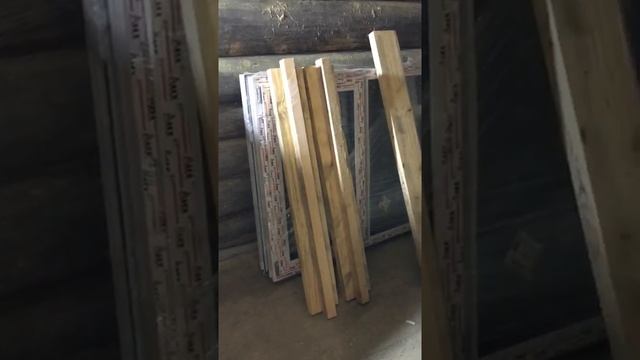 Окосячка/Монтаж окон в доме из бревна _#екатеринбург #строительство #окосячка