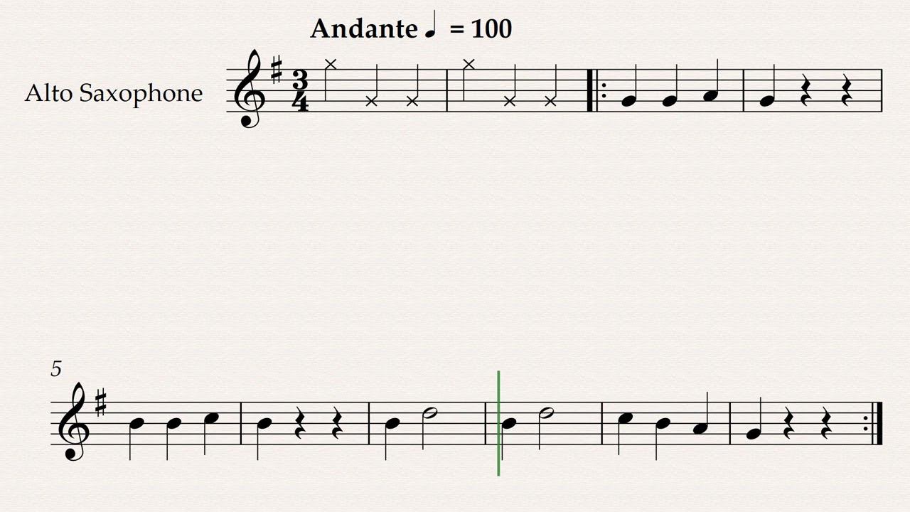 В.Блага "Чудак" видео-минусовка и ноты для саксофона-альта, темп 100