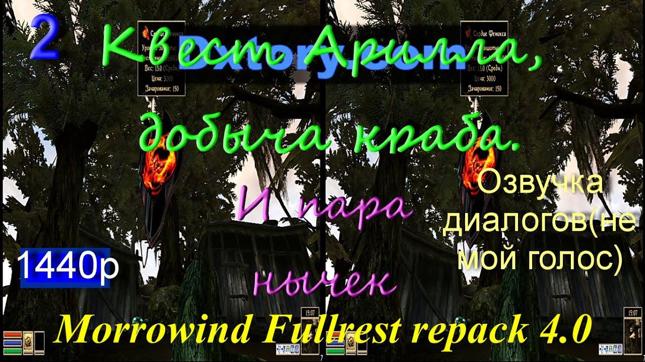 Vr 2 Morrowind Fullrest repack озвученные диалоги немод video 3D tridef горизонтальная стереопара
