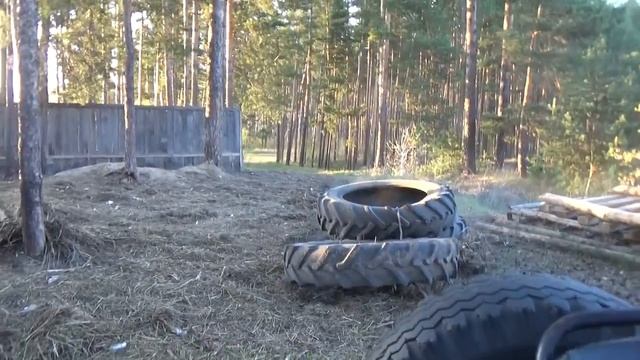 Газ 67,тащим покрышки от МТЗ.