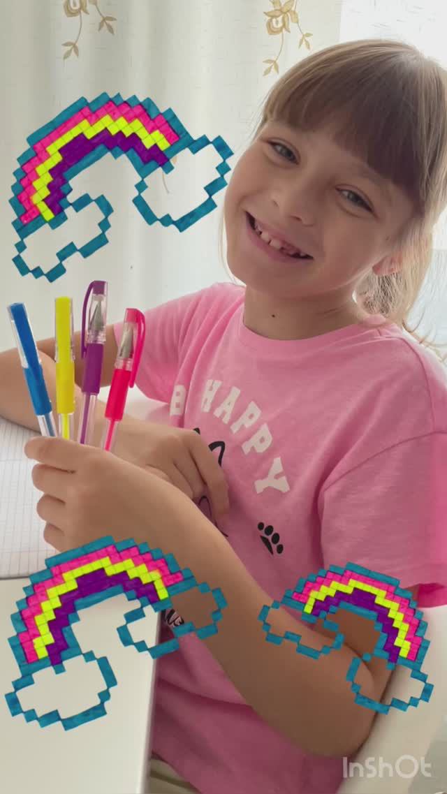 Рисование по клеткам. Радуга. #весело #поделки #хобби #дети #развивашки #арт #поклеткам  #творчество