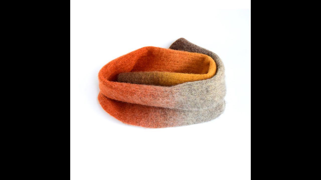 Валяный шарф ручной вязки