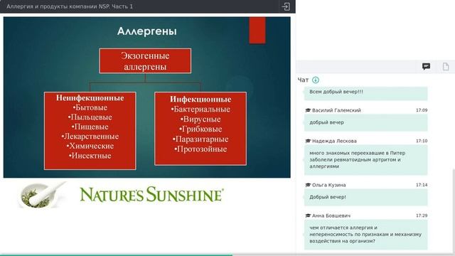 66 Аллергия и продукты компании NSP. Часть 1