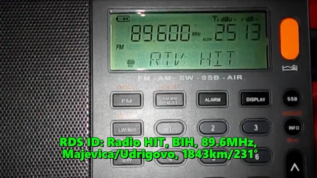 19.07.2020 05:38UTC, [Es], Radio HIT, Босния и Герцеговина, 89.6МГц, 1843км