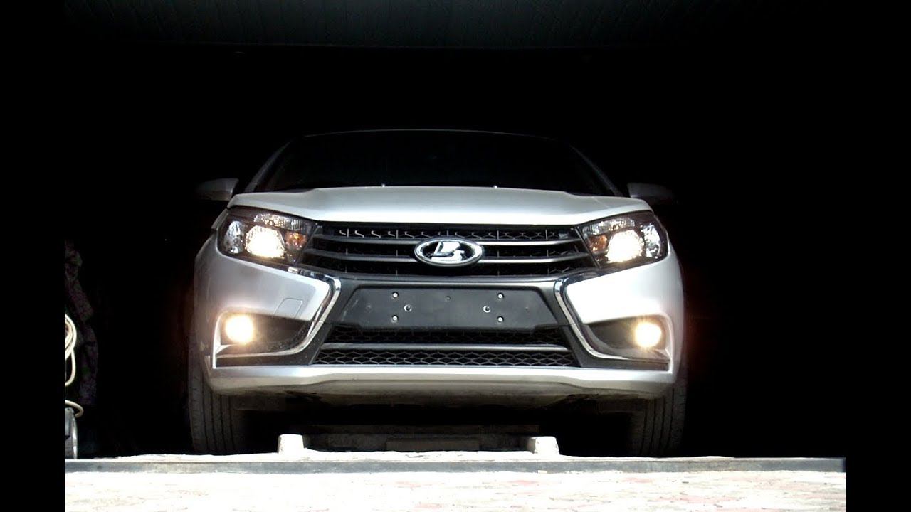 Lada Vesta 1G. ПТФ 05: настройка, как светят...