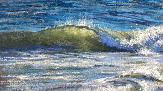 КАК НАРИСОВАТЬ ВОЛНУ СУХОЙ ПАСТЕЛЬЮ