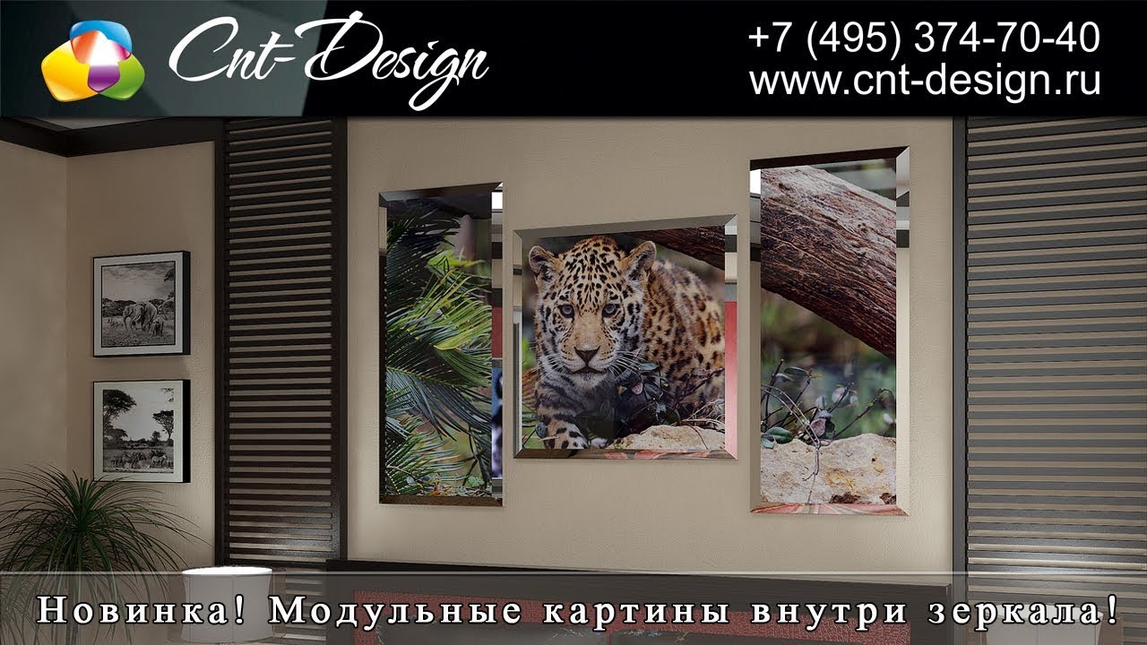 Модульные картины внутри зеркала