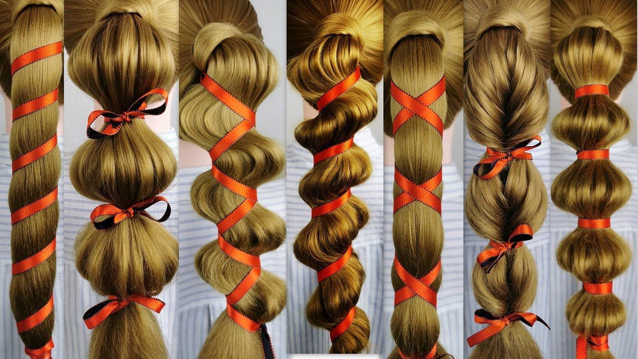 7 simple braids from only 1 strand! Very easy! 1 minute braids.