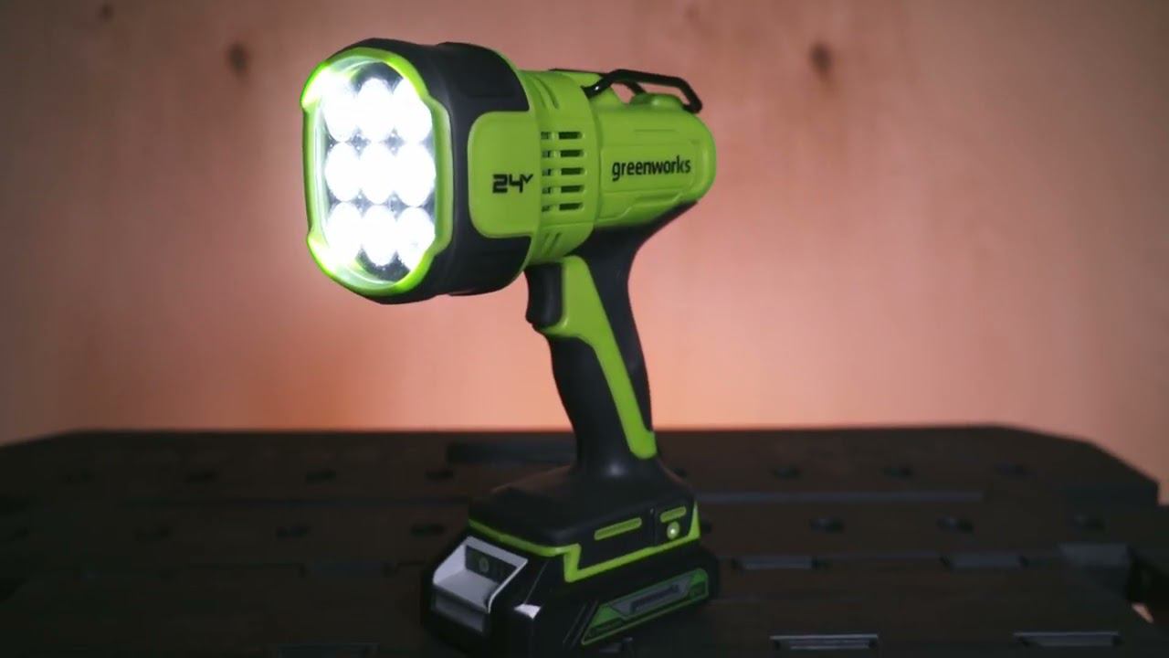 Фонарь-прожектор светодиодный аккумуляторный Greenworks G24SL, 24В (арт 3401207)