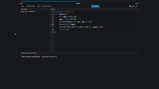 Read integer user input using scanf