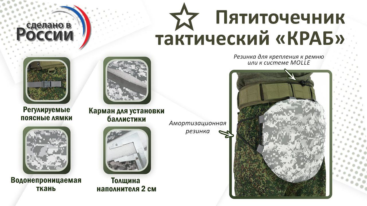 Пятиточечник тактический "Краб", цвет: серый пиксель. Промо-ролик.