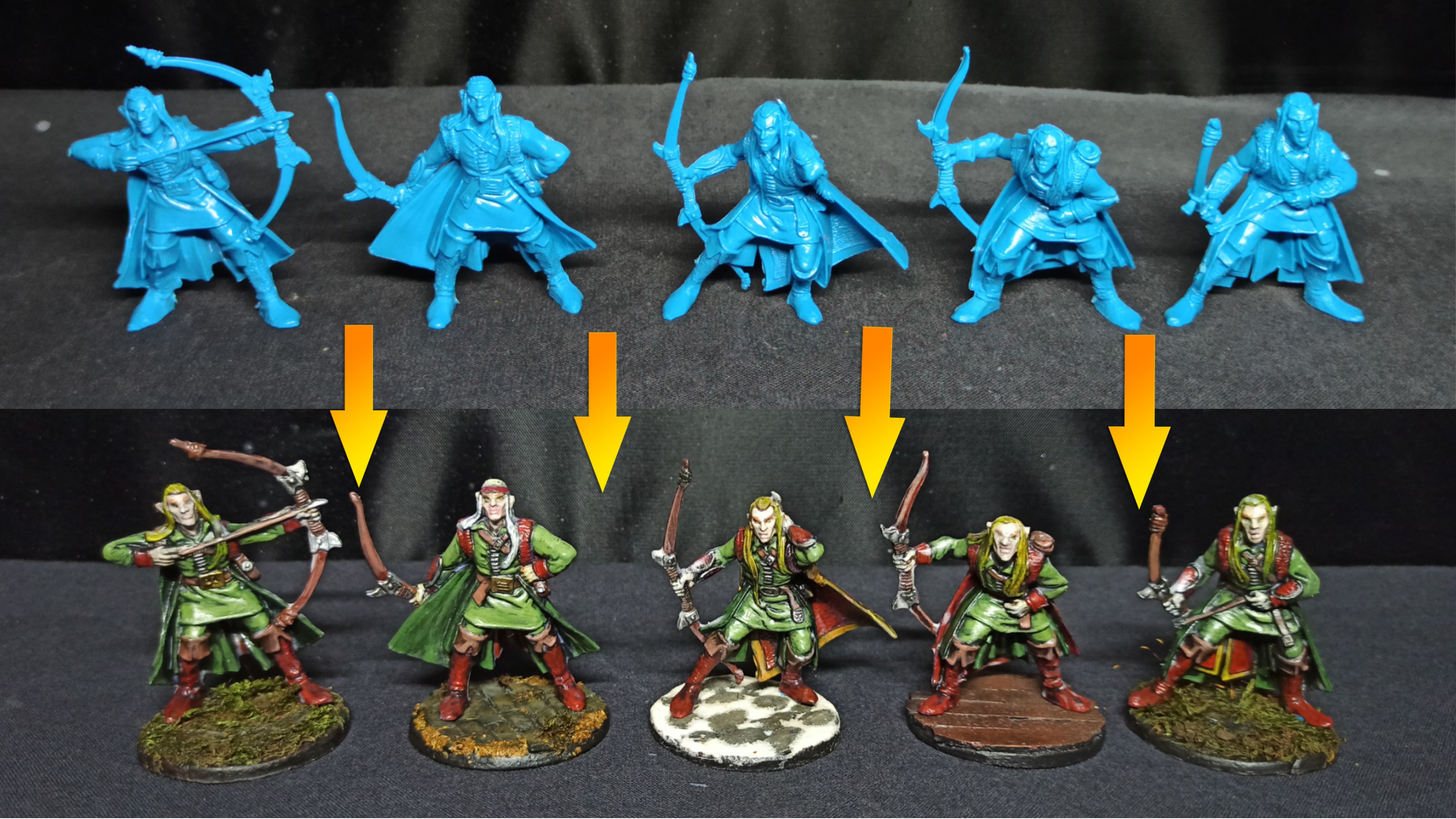 Солдатики от Технолога. Лесные эльфы. Отряд Авалон из серии Битвы Fantasy. Покрас миниатюр.