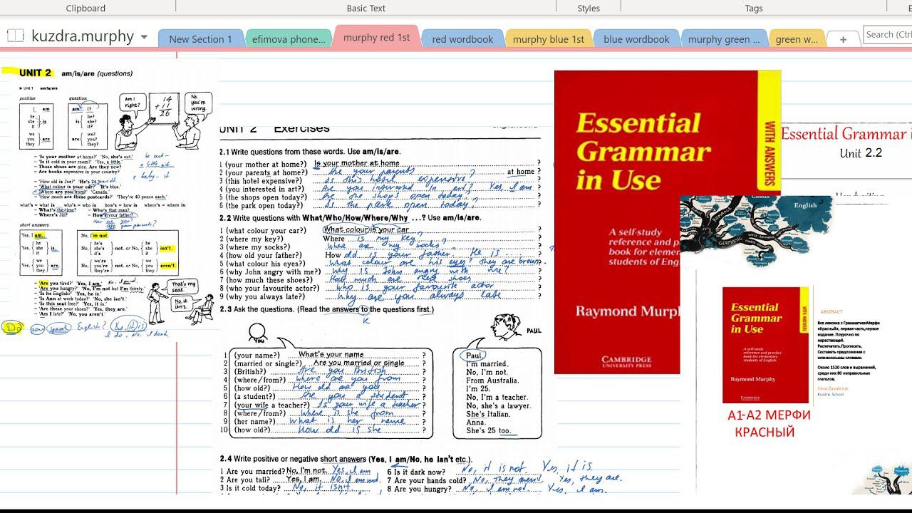2.2 Essential Grammar in Use. Unit 2. Exercises