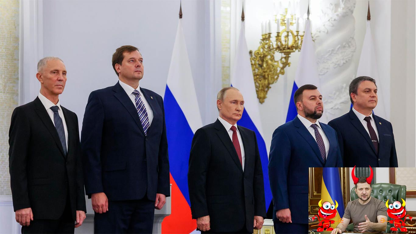 Выступление Владимира Путина, перед подписанием договора, присоединения новых территорий к России.