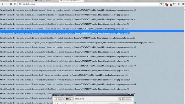 Ошибка Joomla 1.5 при переносе сайта на хостинг