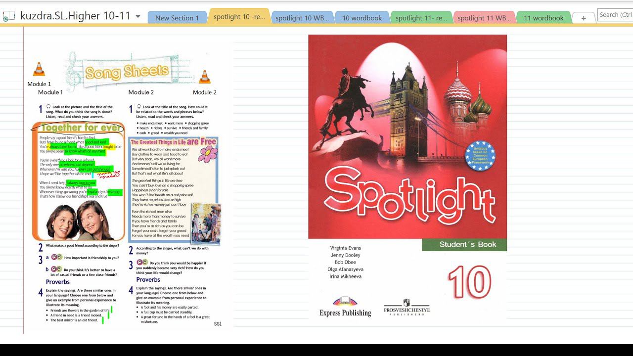3. Spotlight 10. Module 1. Song Sheets