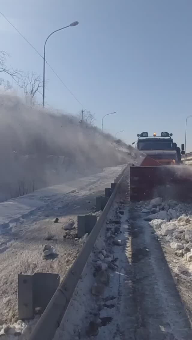 Шнекороторный снегоочиститель BORUS 4611 за работой